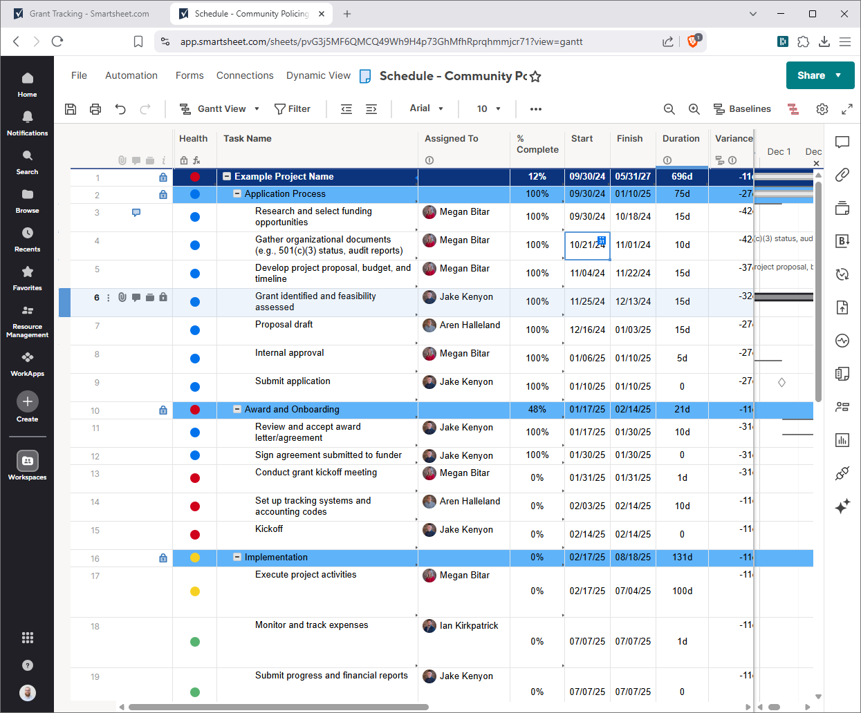 Grant Management | Smartsheet